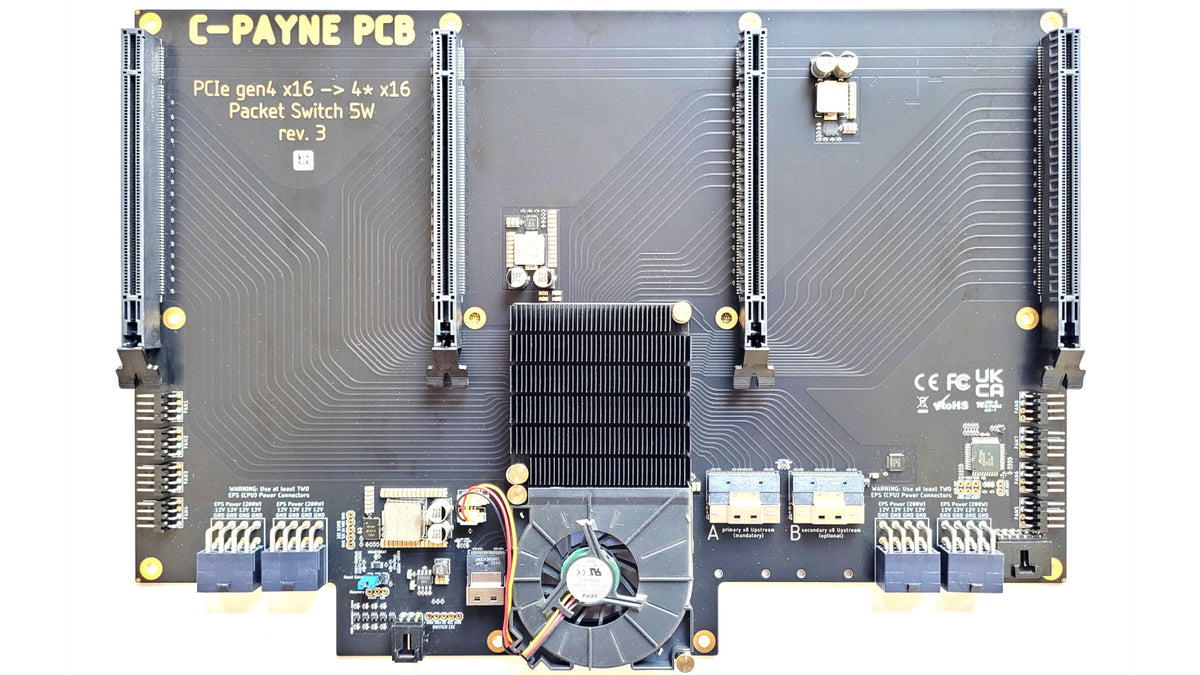 PCIe gen4 Switch Backplane 4* x16 - 5W - Mircochip Switchtec PM40084 P ...