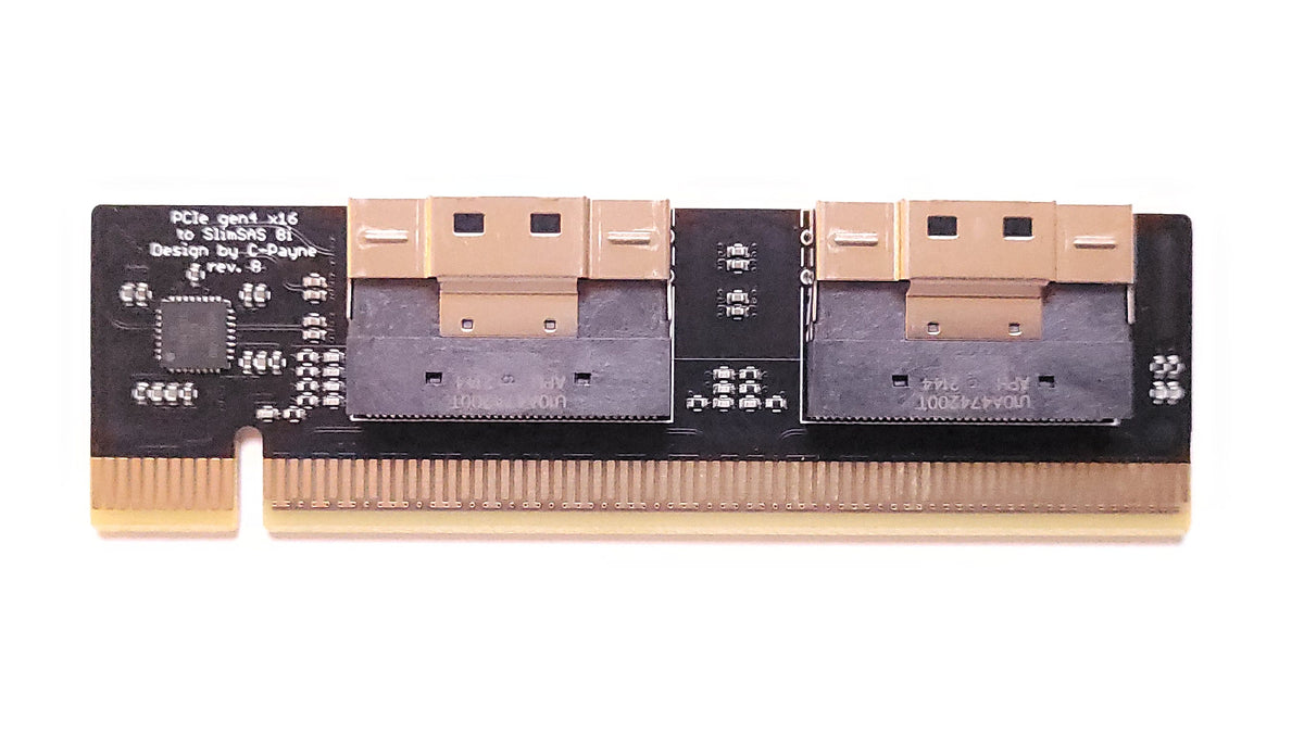 SlimSAS PCIe gen3(4) Host Adapter x16 -PASSIVE- – c-payne.com