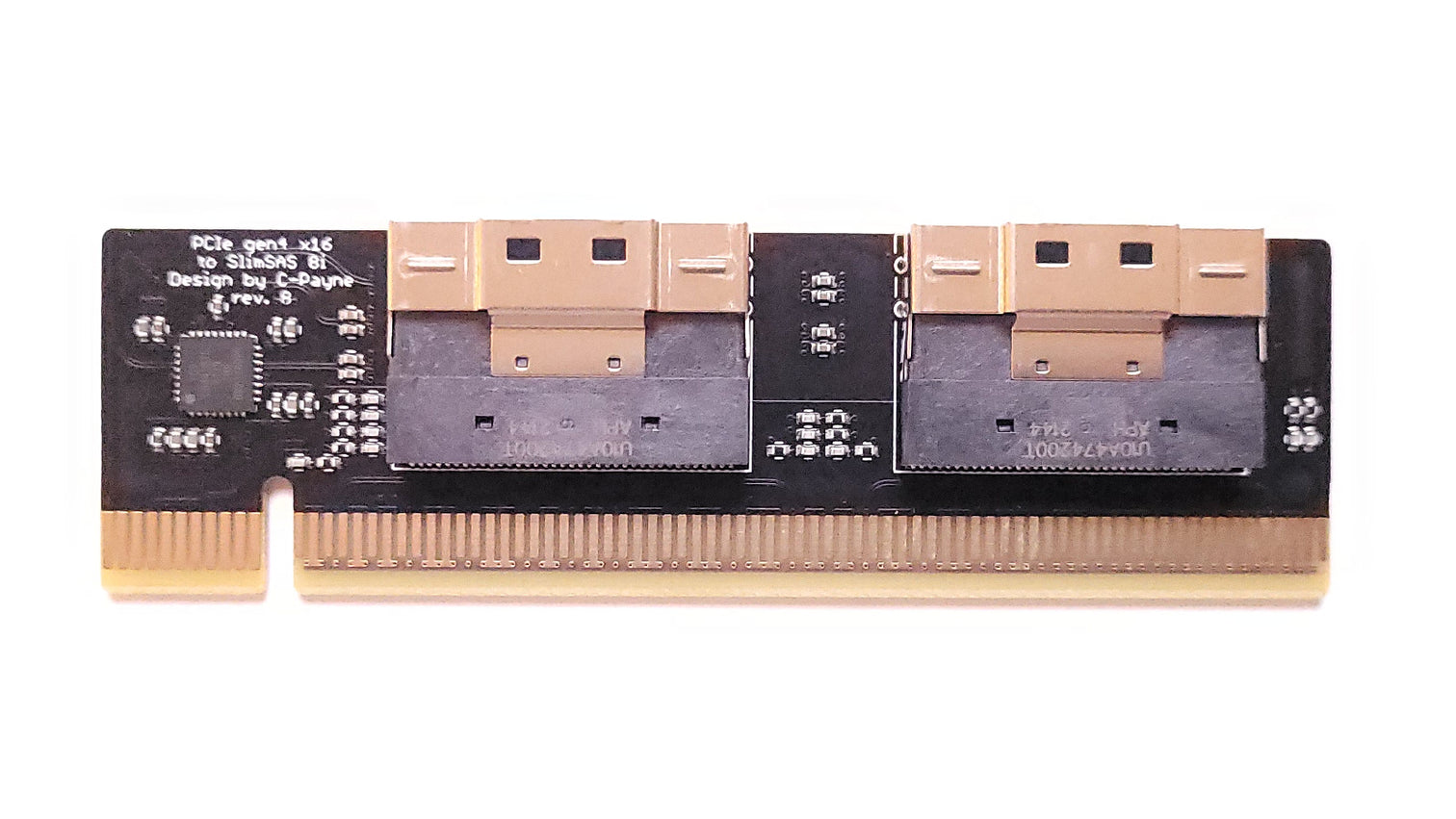 SlimSAS PCIe gen3(4) Host Adapter x16 -PASSIVE- – c-payne.com